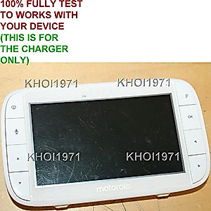 KHOI1971 Wall Charger AC Adapter Power Cable Cord Compatible with MBP36XLPU Motorola Baby Monitor White 5 in. Screen