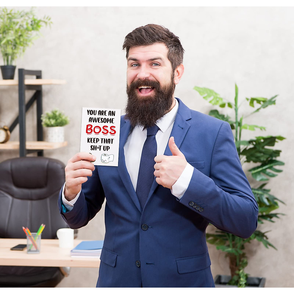 SICOHOME Funny Boss Day Card for Boss Women Men from Employee,Employer Appreciation Card,Boss's Day Gift Ideas for Women,Boss Day Gifts for Boss Male Female,Christmas Birthday Card for Boss Manager