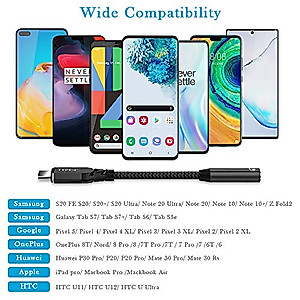 APETOO USB C to 3.5mm Adapter for Samsung S23 Ultra S22 S21 S20 FE A53 Flip4,USB-C to 3.5mm Headphone Jack Audio Dongle Adapter Hi-Res DAC for Galaxy Note 20 10+ Tab S7 Pixel 6a 6 7 5 4XL OnePlus 10 9