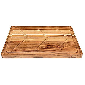 Villa Acacia Wood Carving Board for Meat, Extra Large 24 x 18 Inch Cutting Board