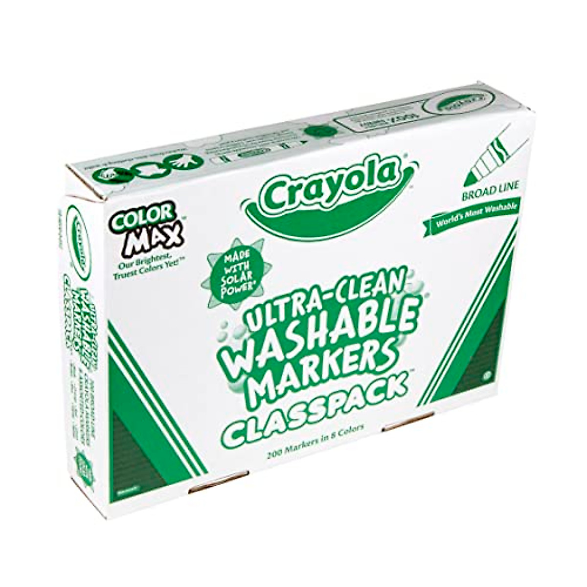 Crayola Broad Line Washable Markers - 200ct (8 Assorted Colors), Kids Bulk Classroom Markers, Back to School Supplies for Teachers, Ages 3+