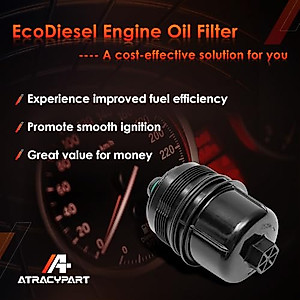 Engine Oil Filter, Compatible With 2020-2023 Jeep Wrangler JL, 2021-2023 Jeep Gladiator, 2020-2023 Ram 1500 DT 3.0L V6 EcoDiesel, Replaces# 68507598AA, 68498720AA