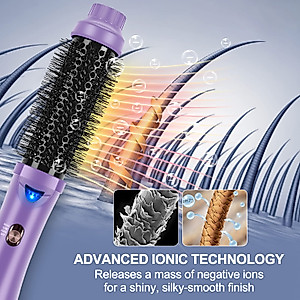 Hot Air Brush, Aima Beauty Salon One-Step Hair Dryer and Volumizer, 4-in-1 Hair Dryer Brush, Hair Styling Tools, Purple-Round