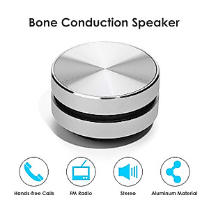 Nebunovo Bone Conduction Humbird Speaker Bluetooth with Magnetic Stickers, Bone Speakers Turn Anything into Speakers Humbird Speaker Wireless Bass Sound for Travel (Silver Humbird)