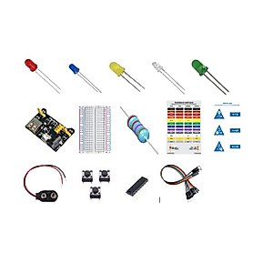 Electronic LED Starter Kit - 74 Pieces - Works with Arduino, Nano, Raspberry Pi, Other Project Boards