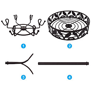 CUKE2BEET Mug Tree with Basket, Coffee Mug Holder Mug Rack with Coffee Pod Storage, Coffee Cup Tree Stand Cup Holder Countertop for Coffee Bar Decor Accessory and Kitchen Organizer (Rotatable)