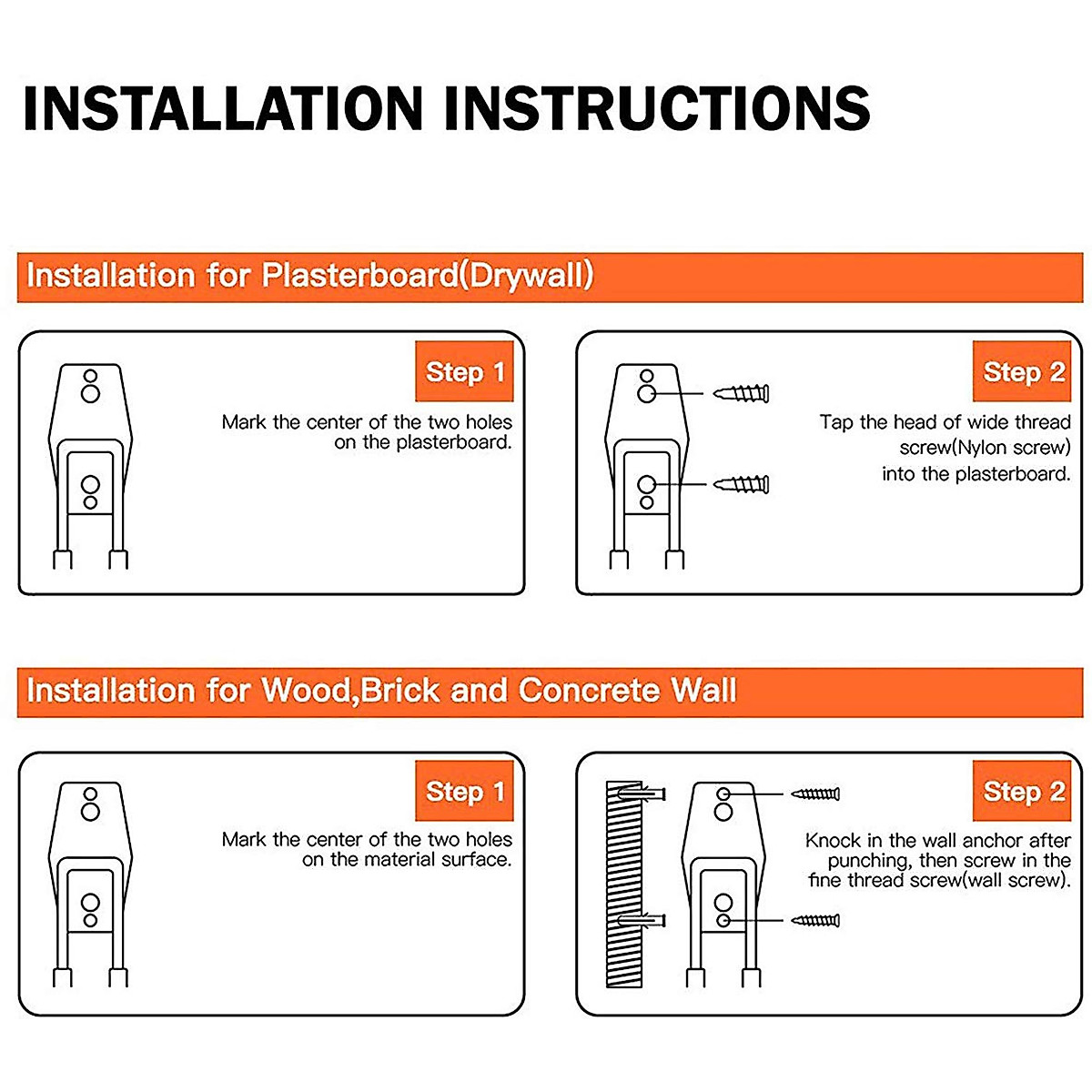 2Pcs Ironing Board Hook Wall Mount, Wall Mount Ironing Board Holder, Ironing Board Hanger Wall Mount, Ironing Board Wall Mount, for Laundry Rooms, Utility Rooms, Closetssaving, No Ironing Board