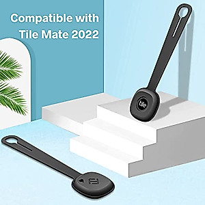 Fintie Soft Silicone Case for Tile Mate (2022), Lightweight Flexible Protective Skin Cover, Anti-Lost Scratch Resistant Holder Accessory for Tile Mate (2022) Finder Tracker - Black