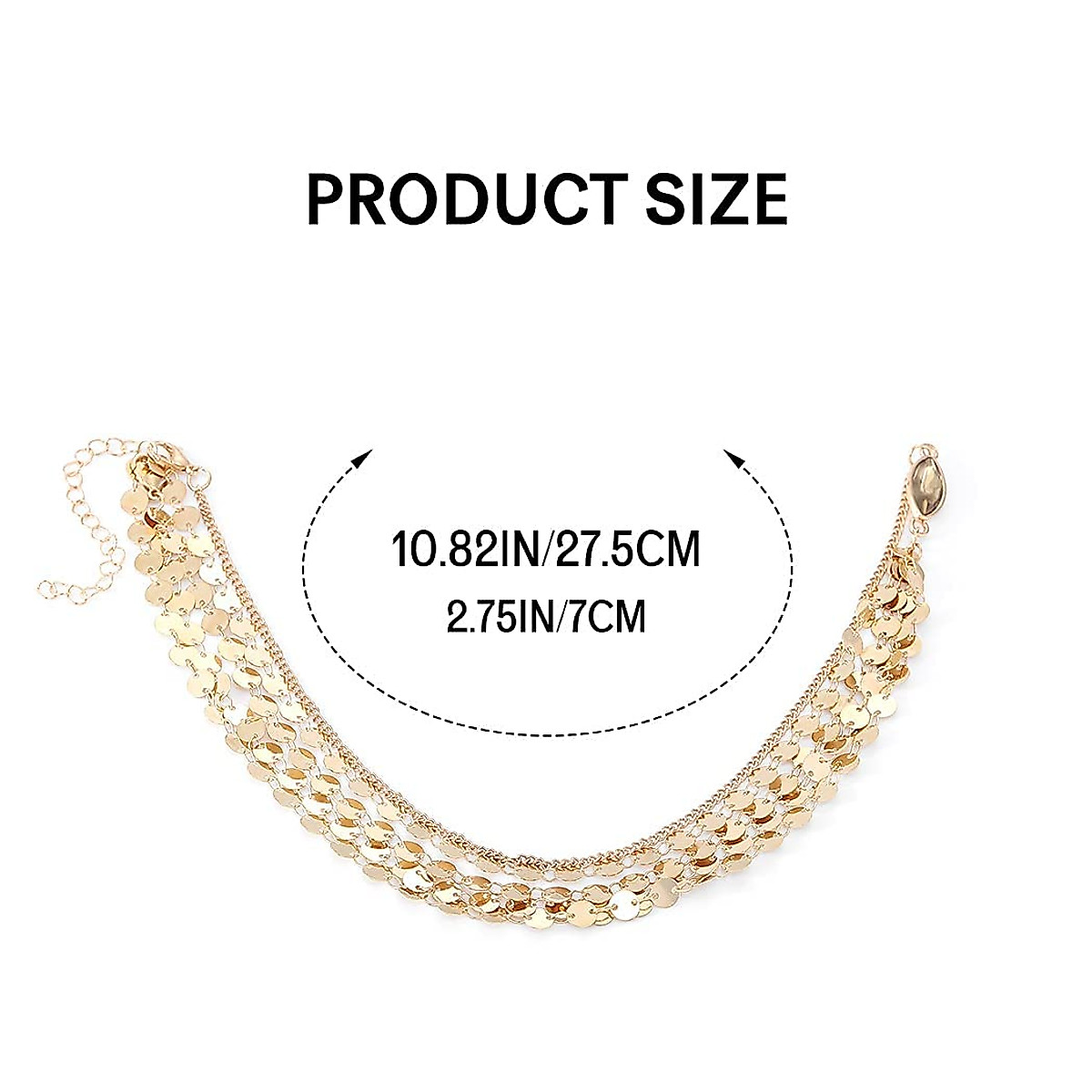 Yean Gold Head Chain Bohemian Hair Jewelry Headpiece Forehead Band Festival Hair Headband Accessories for Women and Girls (Gold)