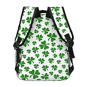 Qurdtt St.Patrick's Day Backpack, Fashion Irish Shamrock Laptop Backpack Shoulder Bag for Men Women