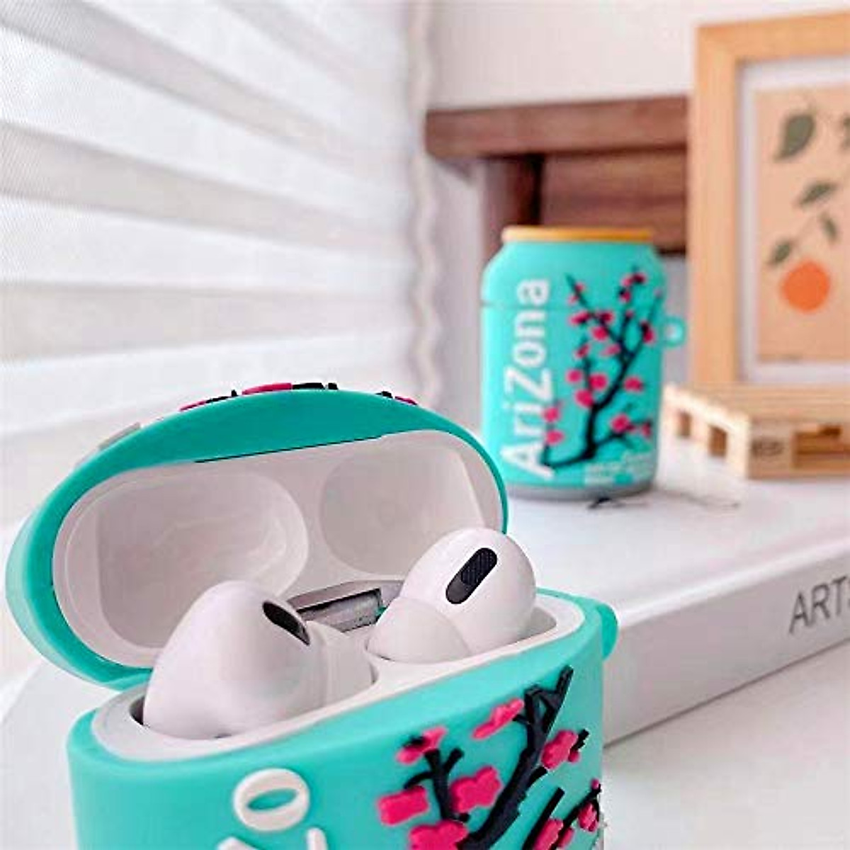 Airpods 1/2 Case Cover, 3D airpod case Arizona Series Creative Cute Cartoon Funny Fun, Soft Silicone Airpod Character Skin Keychain Ring, Girls Boys Teens Men Case for Air pods 1& 2 (Soda Box)