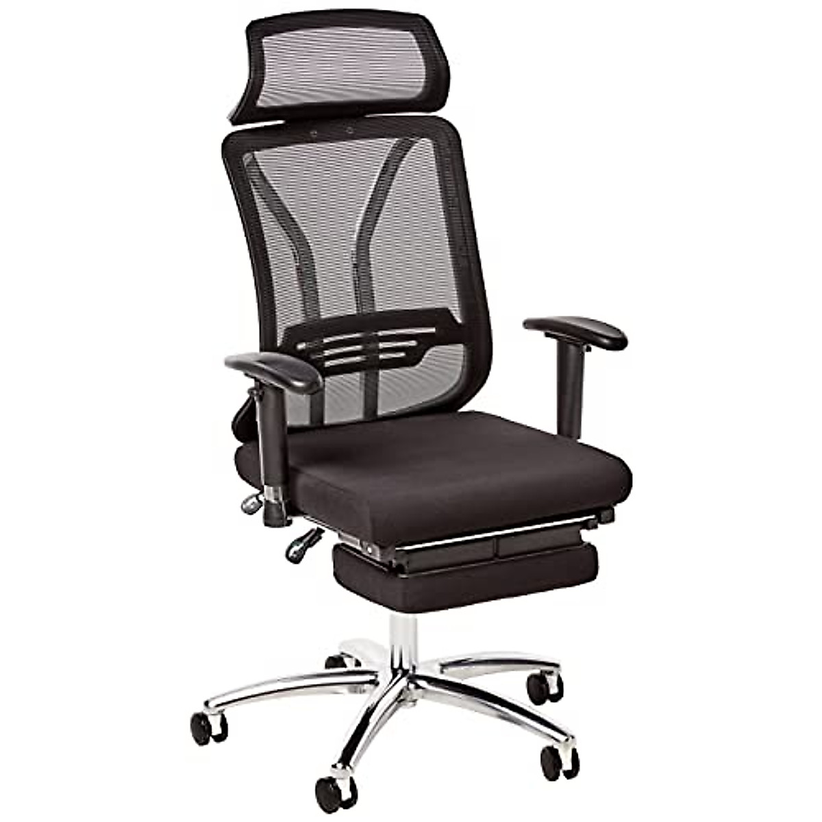 CangLong Ergonomic High Back Office Reclining Computer, Large Gaming Desk Chair with Headrest Adjustable Footrest and Lumber Support, Black