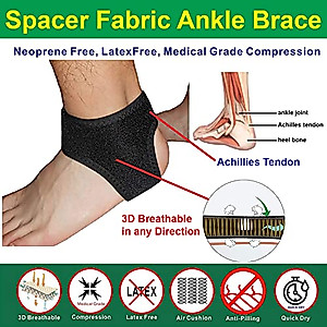 IRUFA, AN-OS-11,3D Breathable Elastic Knit Patented Fabric Adjustable Athletics Achillies Tendon Ankle Wrap, Plantar Fasciitis, Pain Relief for Sprains, Strains, Arthritis and Torn Tendons (L)
