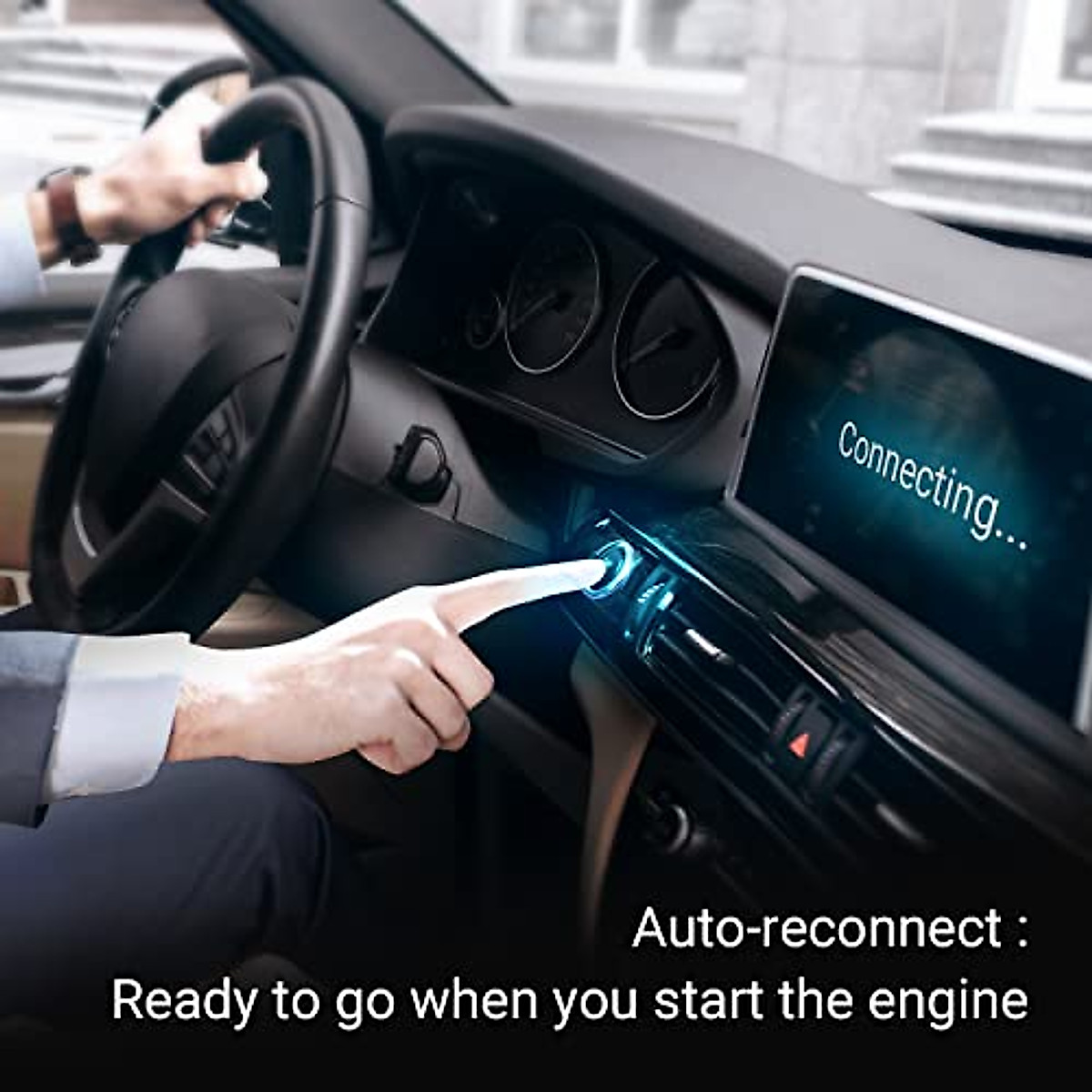 TUNAI Dragonfly Wireless CarPlay Adapter for Apple iPhone, Car Play Dongle for Factory OEM Wired CarPlay Cars, Bluetooth Magic Box Plug & Play, Auto Reconnect, Online Update, USB A &Type C Compatible