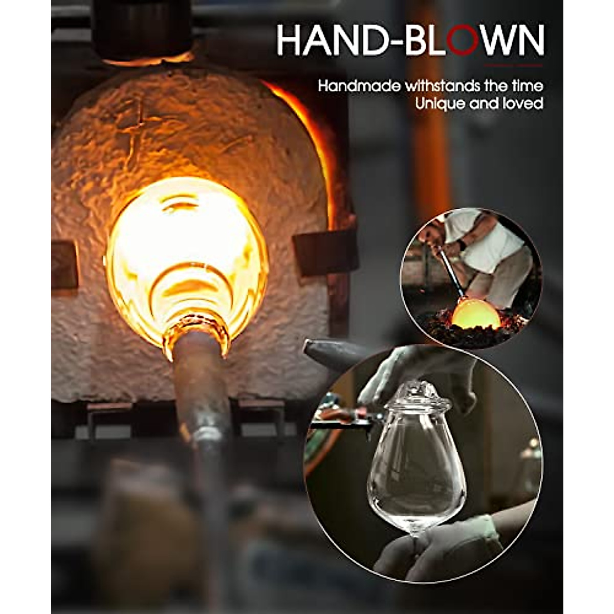 ROVSYA Red Wine Glasses Set of 4-28oz Large Wine Glasses Hand Blown Crystal-Clearer,Lighter for Wine Tasting, Gift Packaging for Valentine's Day, Anniversary, Father's Day, Birthday