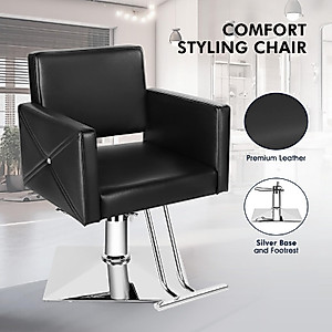 Artist Hand Salon Chair for Hair Stylist, Stylist Chair with Heavy Duty Hydraulic Pump, 360 Degrees Rolling Swivel Spa Beauty Equipment for Hair Stylist Women Man, Max Load Weight 330 Lbs