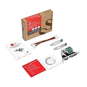SIIG Single Serial Port/RS-232 and Single Parallel Port PCIe Card Compatible with 16C550 UART (JJ-E20311-S1)