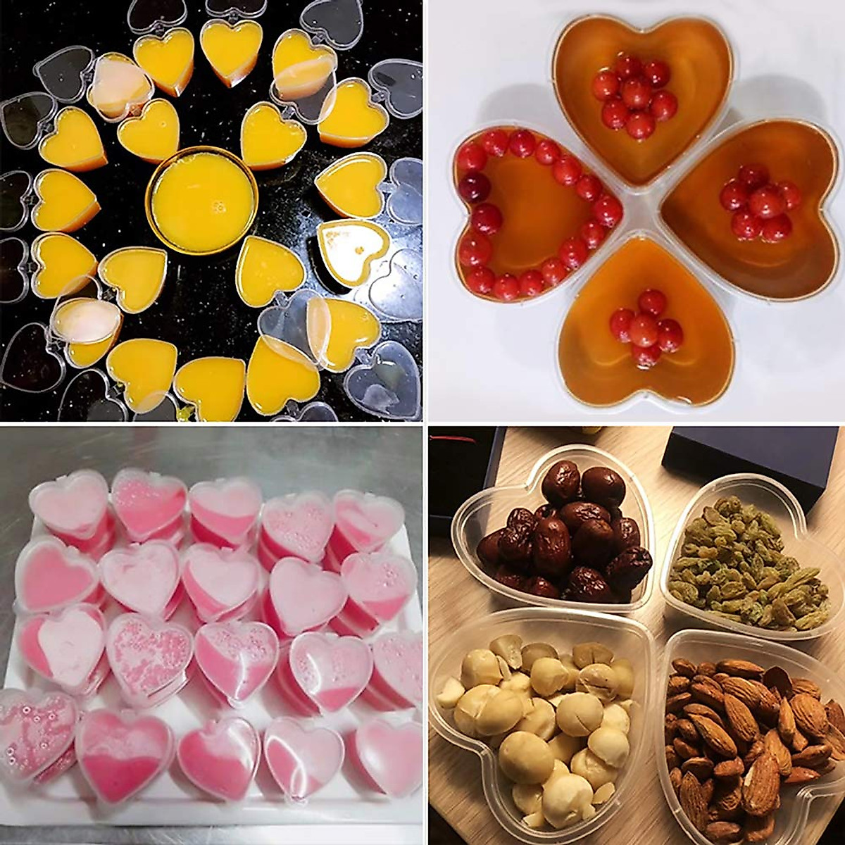 ccHuDE 30 Pcs 45ml Heart Shaped Slime Storage Containers Small Plastic Box with Lids Sauce Cups Souffle Cups