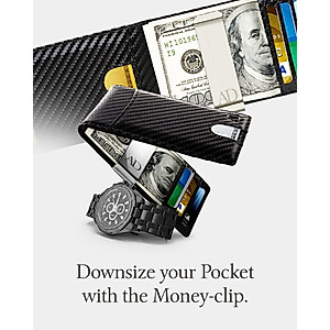 Access Denied Slim Money Clip Wallets For Men - Vegan Faux Leather Bifold Mens Wallet RFID Front Pocket Minimalist Credit Card Holder With Gift Box