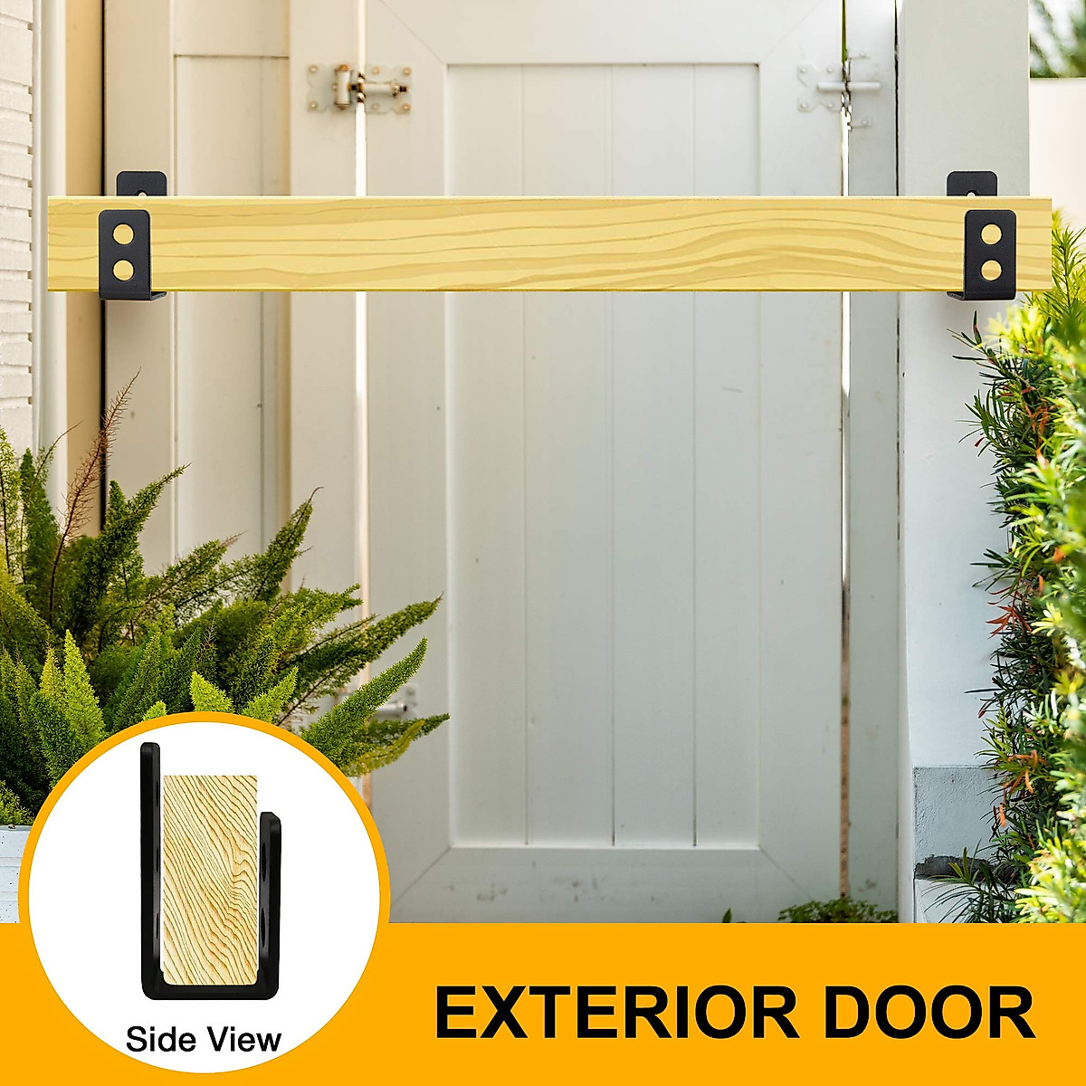 2x4 Door Barricade Brackets (2 pcs) | Drop Open Bar Holder Steel U Bracket for 2 by 4 Lumber as Security Door Reinforcement, Door Jammer, Tool Hanger for Your Home, Barn, Shed, Garage, Gate