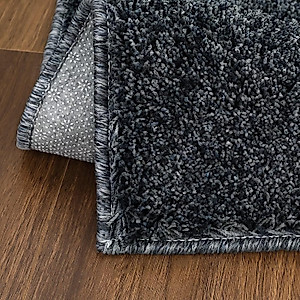 COZYLOOM 10x13 ft Extra Large Area Rug, Modern Soft Fluffy Rug for Living Room Dorm Kids Room Non-Slip Plush Floor Carpet Large Shaggy Rug for Bedroom Nursery Home Office Accent Floor Carpet, Charcoal