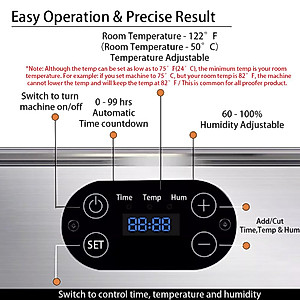 Electric Bread Dough Proofer Machine with Humidity and Temperature control Sourdough Bread Proofer Box Yogurt Maker Proofing Slow Cooker Fermenter Chocolate Melter