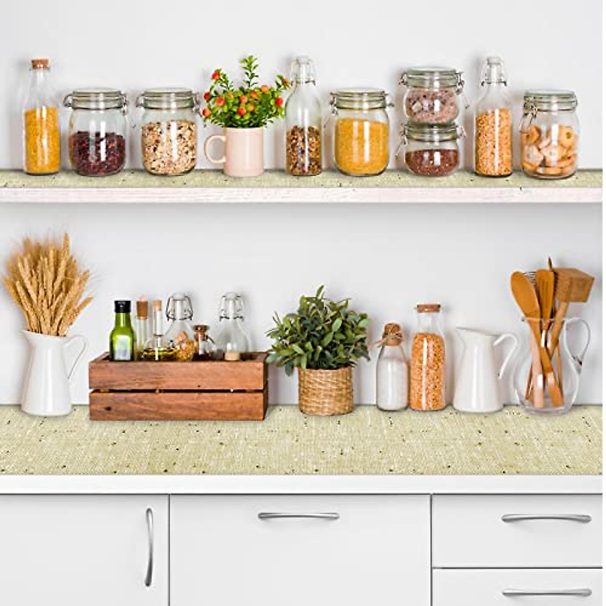 DwellAid Non Adhesive Shelf Liner 20inx30FT Kitchen Cabinet Liner, Anti-Slip Cabinet Liner, Waterproof Drawer Liner, Kitchen Cabinet Liners for Shelves Easy to Trim