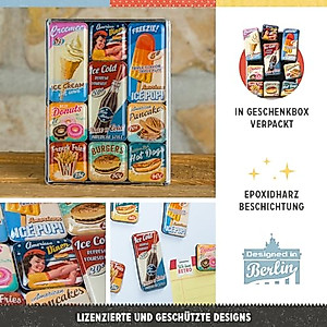 Nostalgic-Art Retro-Style Fridge Magnets, American Diner – Gift idea for USA & Diner Fans, Magnet Set for Notice Board, Vintage Design, 9 Pieces