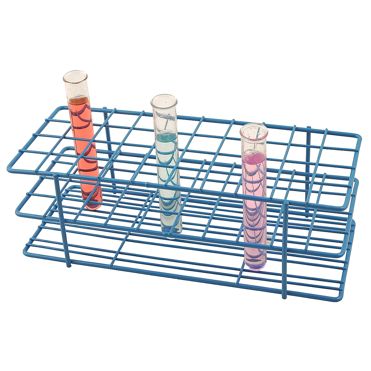 EISCO Blue Epoxy Coated Steel Wire Test Tube Rack, 40 Holes, Outer Diameter Permitted of Tubes 20-22mm or Less, 4 X 10 Format