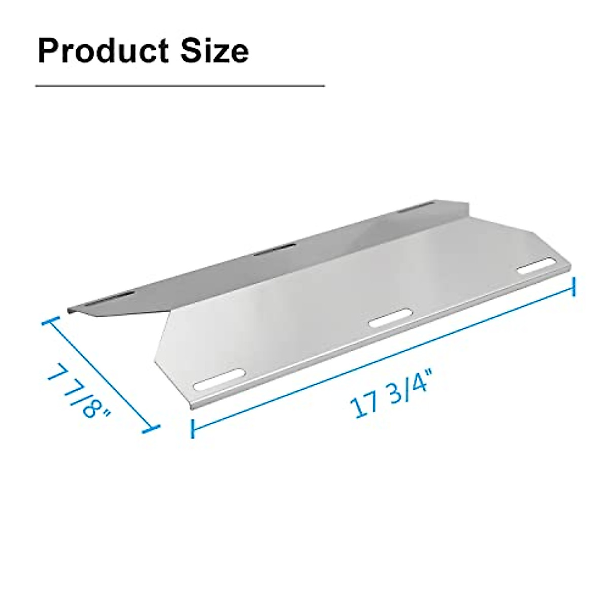 Zemibi Heat Plate Tent Shield, 17 3/4" Stainless Steel Burner Cover, Flame Tamer, BBQ Grill Replacement Parts for Jenn Air Gas Grill Models 730-0163, 720-0163, Vaporizor Bars Repair Kits, Pack of 3