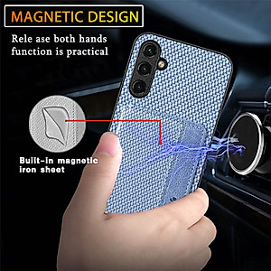 JanCalm for Samsung Galaxy A14 Case Card Holder, RFID Blocking, Kickstand, Camera Protector, PU Leather Shockproof Protective Flip Cover Phone Case (Blue)