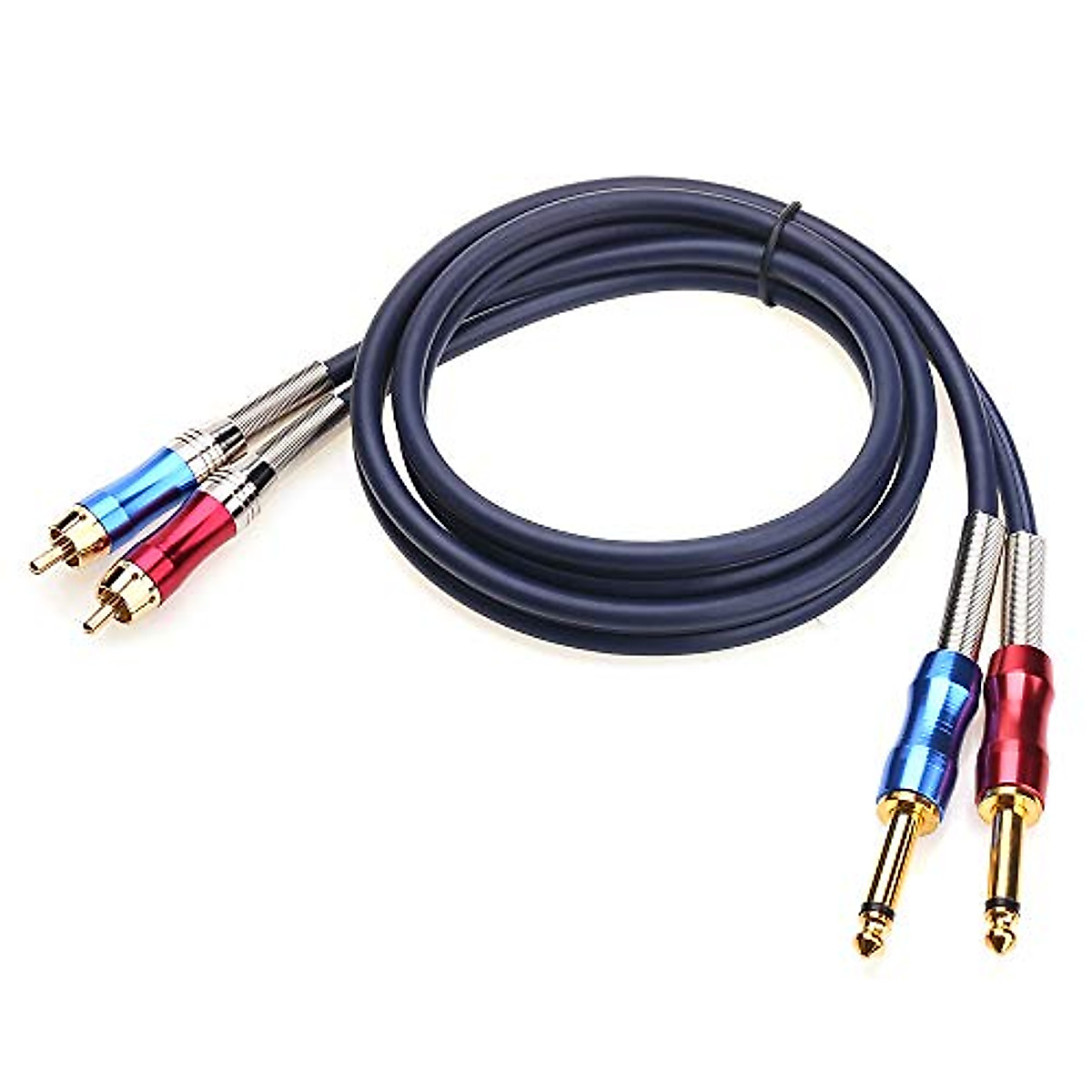 Disino Dual 1/4 inch TS to Dual RCA Stereo Audio Interconnect Cable Patch Cable Cords -3.3 ft
