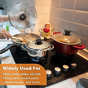 Wadaza Pan Lid 7 Inch - Tempered Glass Pot Lid - Oven Safe Replacement Glass Lid for Frying Pan Wok Pot Skillet