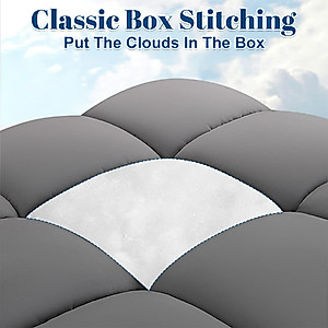 SONORO KATE Mattress Topper, Extra Thick Mattress Protector,Cooling Mattress Pad Cover for Back Pain, Plush & Support Bed Topper Overfilled Down Alternative with 8-21" Deep Pocket (Grey, Queen)