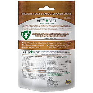 Vet’s Best Brewer’s Yeast & Garlic Chews| Healthy Skin & Coat Protection for Dogs | Formulated with Veterinary Recommended Dosage | 60 Count