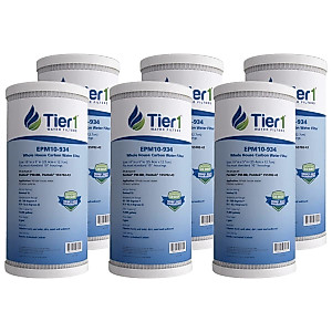 Tier1 10 Micron 10 Inch x 4.5 Inch | 6-Pack Whole House Carbon Block Water Filter Replacement Cartridge | Compatible with Pentek EPM-BB, 155782-43, CB-45-1010, EPM10-934, Home Water Filter