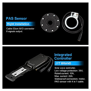 YS YOSE POWER 26 inch e-Bike Conversion kit 48V500W Rear Motor with 48V13Ah Lithium Battery Screwed brushless Motor Integrated Controller LED Display Pedal Sensor Electric Bike hub Motor 500w