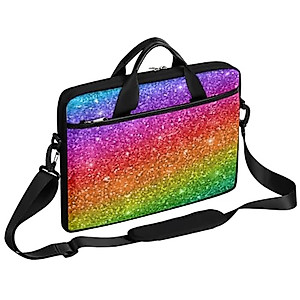 Rainbow Style Printed Laptop Computer Bag Waterproof Shoulder Messenger Bag 13-15 inch Durable Laptop Tote Bag with Shoulder Strap Handle Lightweight Crossbody Briefcase