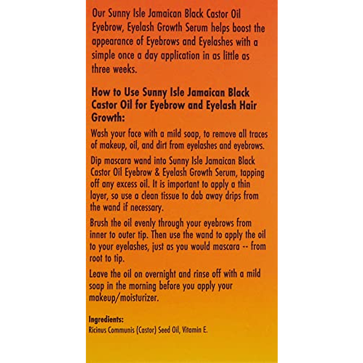 Sunny Isle Jamaican Black Castor Oil Eyelash & Eyebrow Growth Serum 2oz