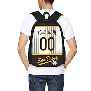 ANTKING San Diego Backpack High capacity Custom Any Name and Any Number Gifts for Kids Men Fans