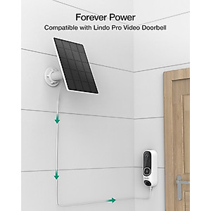 Lindo Solar Panel 3W Compatible with Lindo Doorbell Camera and Spotlight Camera