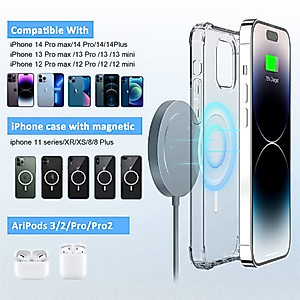 Magnetic Wireless Charger - Magnet Charging Pad Compatible with iPhone 14/14 pro/14 plus/14 pro max/ 13/13 pro/13 pro max/12 pro max - Mag-Safe Charger for AirPods 3/2/Pro with USB-C 20W PD Adapter