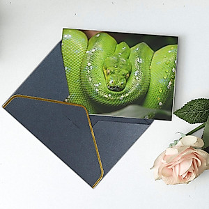 PAILON Green Snake Thank You Cards With Envelopes, Blank Greeting Note Cards With Envelopes Blank Inside, Funny Birthday Cards For Women Men, Thank You Card For Wedding Business,Graduation