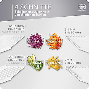 Börner V3 TrendLine Mandoline Starter Set (6 pcs.) • Vegetable Slicer (V-Slicer) + Safety Guard + Inserts + Collection Tray + Multibox • Kitchen Slicer Set (White)