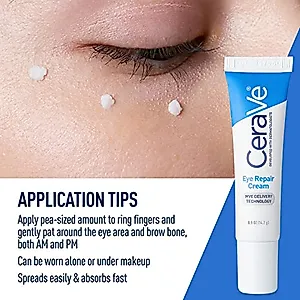CeraVe Eye Repair Cream | Under Eye Cream for Dark Circles and Puffiness | Suitable for Delicate Skin Under Eye Area | 0.5 Ounce
