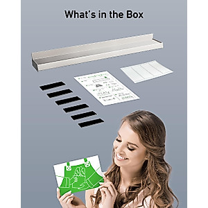 30" Upgrade Stainless Steel Stove Top Shelf, Magnetic Shelf for Kitchen Stove/Oven, Over The Stove Spice Rack Organizer, Back of Oven Shelf for Top of Stove with Border All Around, Silver