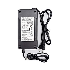 54.6V 3A AC/DC Power Adapter Supply Charger for 48V 13S Lithium Li-ion Battery Pack with 5.5x2.5mm DC Plug and 5.5x2.1mm Adapter