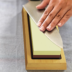 Knife Sharpening Stone Set, KERYE Professional Japanese Whetstone Knife Sharpener Tool Kit, 4 Side Grit 400/1000 3000/8000 Wet Stone, Flattening Stone, Angle Guide, Leather Strop, Anti Cut Gloves