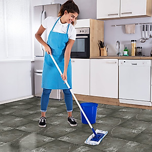 48 Pieces Vinyl Flooring Peel and Stick Floor Tile Stick on Floor Tile Self Adhesive Waterproof Bathroom 12 x 12 Inch for Bathroom Kitchen Bedroom Living Room(Gray Marble)