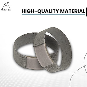 Hook & Loop Ankle Blousing Garter by Mt. Sun Gear 1" Grey Trousers Straps for Hiking, Cycling, Waders, Fly Fishing, Hunting, Gardening, Outdoor and Military Uniforms.